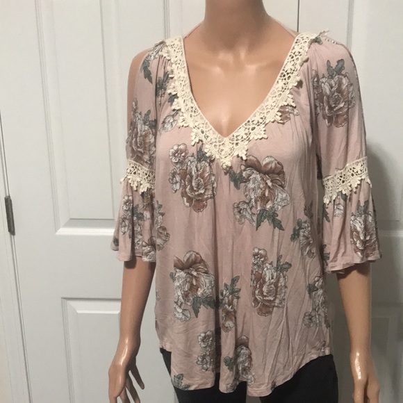 always indigo | Tops | Size Medium Blouse Cold Shoulder Blouse | Poshmark